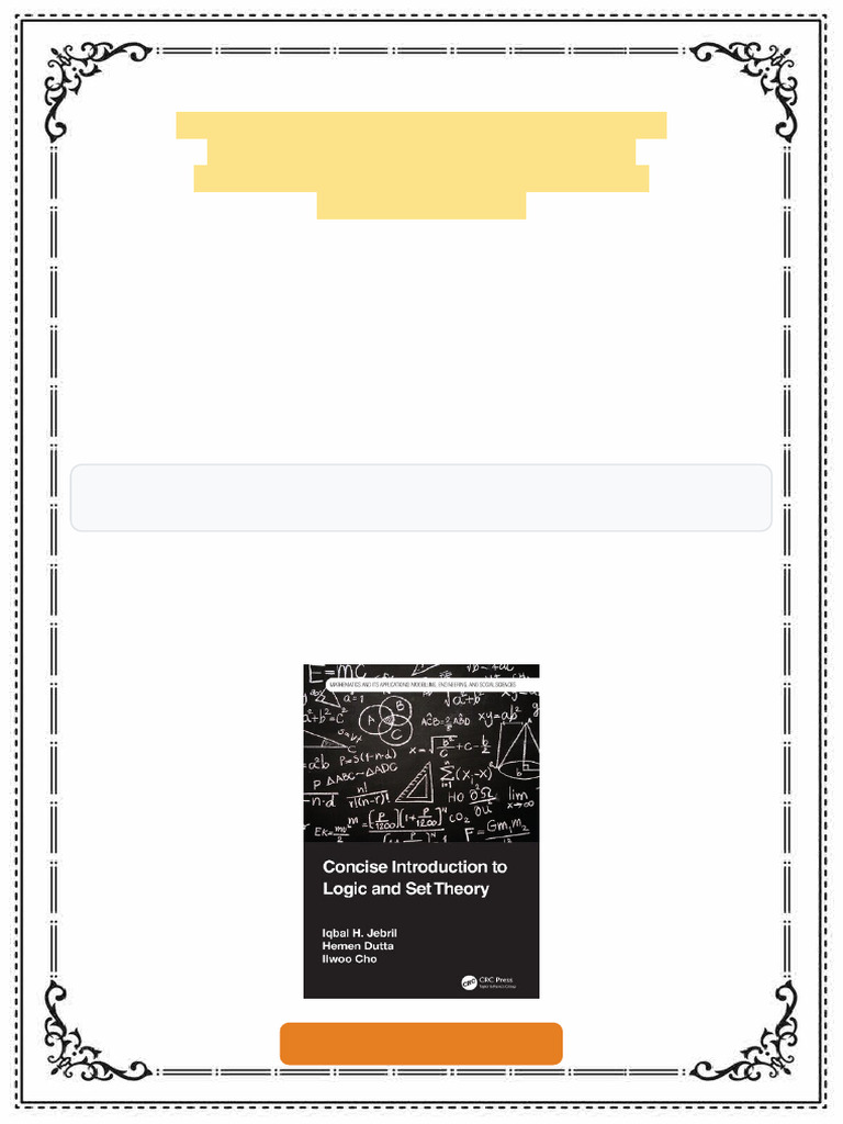 Concise Introduction to Logic and Set Theory (Mathematics and its Applications) 1st Edition ...