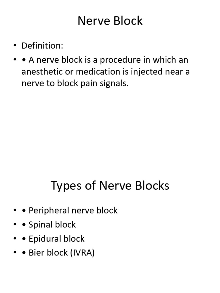 Nerve Block 5marks | PDF