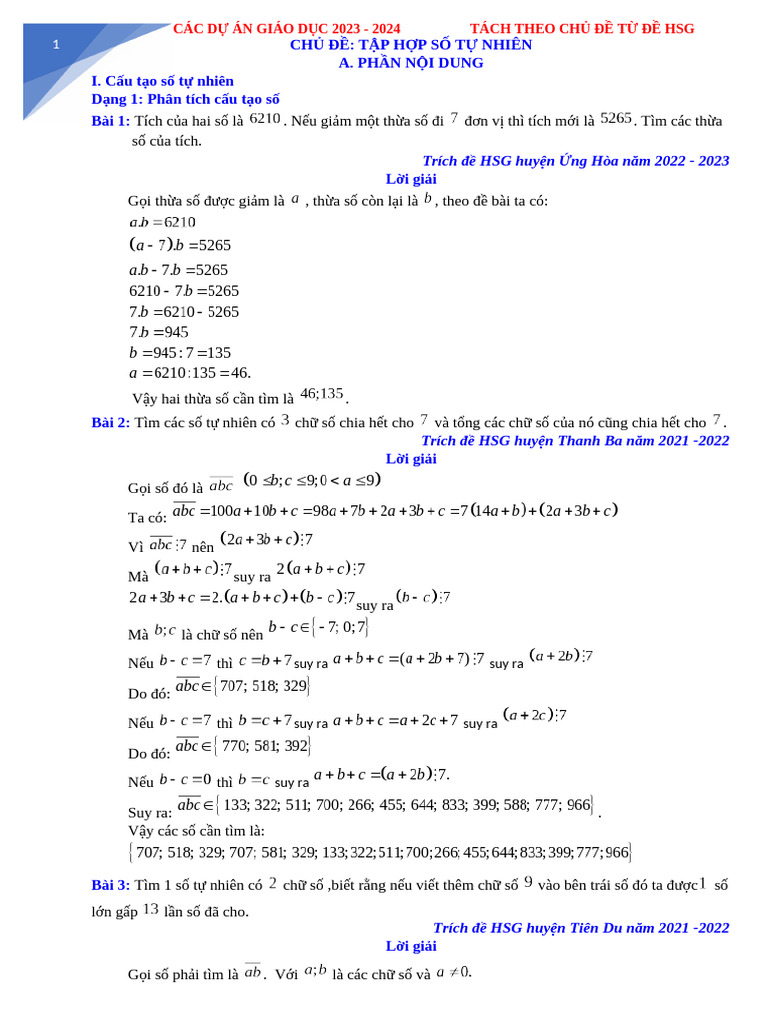 Tach de HSG 6 Chu de 1 Tap Hop So Tu Nhien - Phan 3 | PDF