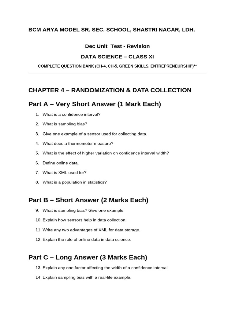 364-C-35301-Assignment Question Bank Revision Dec Unit Test (4) | PDF ...