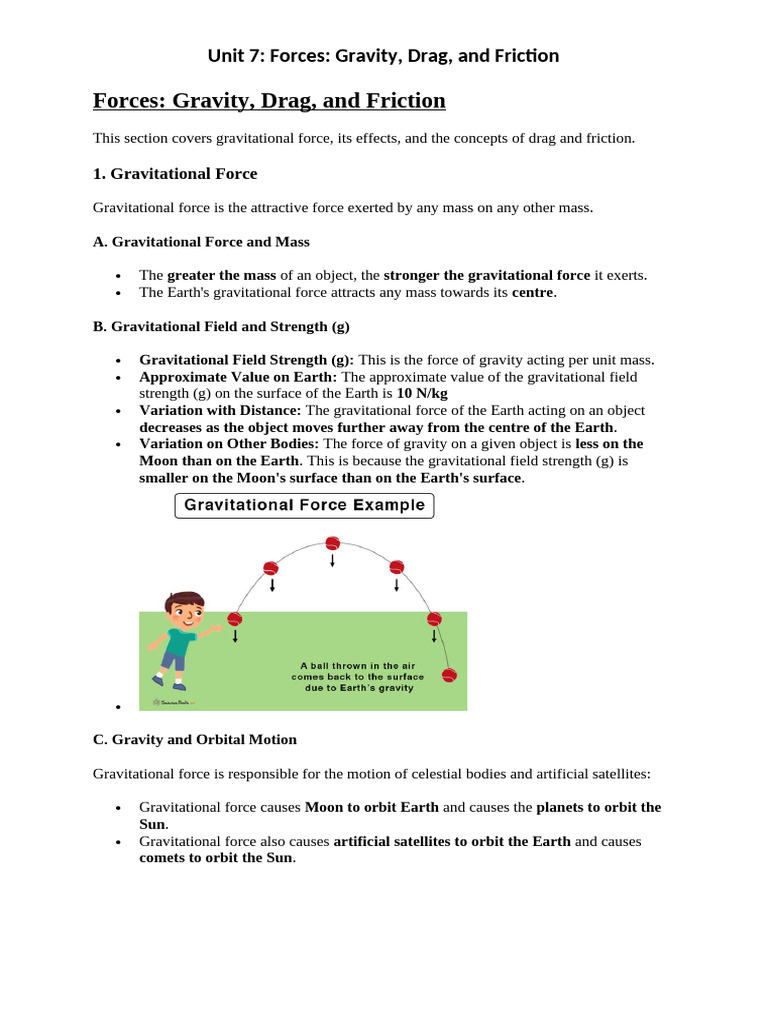 Understanding Gravity, Drag, and Friction | PDF