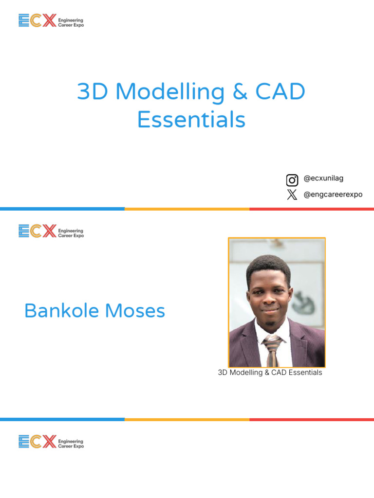 3D Modelling and CAD Essentials(AutoCAD) Week 1_ ECX 6.0.Pptx | PDF | Auto Cad | 3 D Computer ...