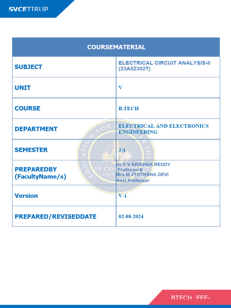 ECA-II Unit-5 R23 | PDF | Electronic Filter | Low Pass Filter