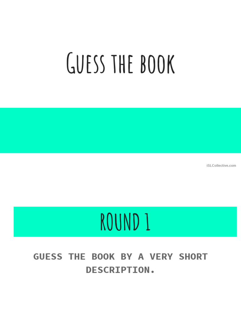 Book Guessing Game Descriptions | PDF