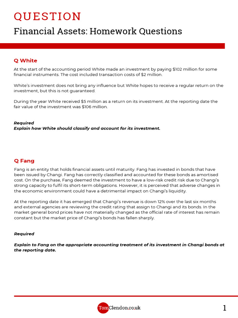 3.2 Financial Assets Homework Questions | PDF | Bonds (Finance ...