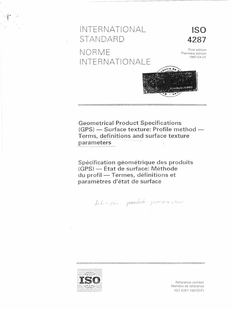 ISO 4287 1997 Rugosidade Parametros | PDF