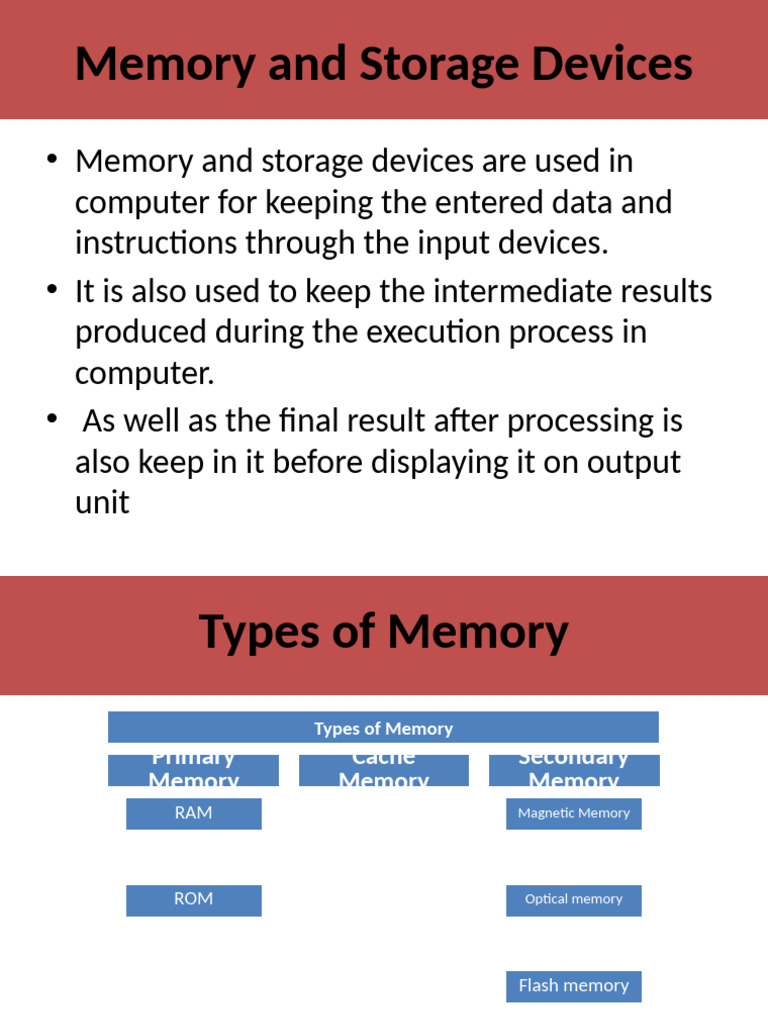 Memory and Storage Devices | PDF | Computer Data Storage | Random ...