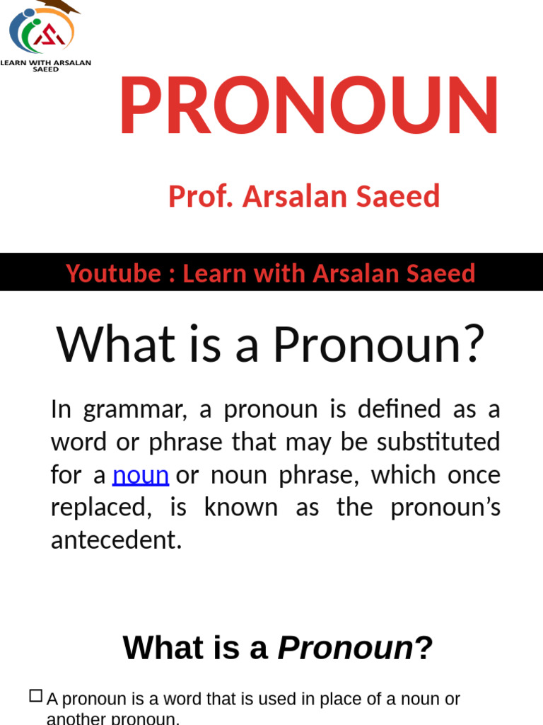 Pronouns Nouns | PDF | Pronoun | Language Mechanics
