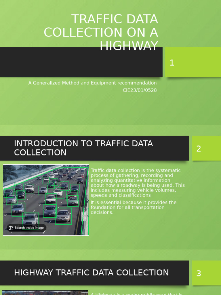 Traffic Data Collection On A Highway | PDF | Traffic | Highway