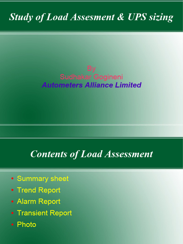 Load Assesment Study 150716 | PDF | Electrical Engineering | Electricity