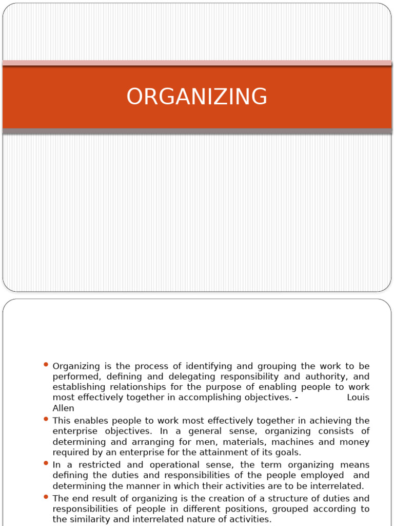 Organizing | PDF | Organizational Structure | Committee