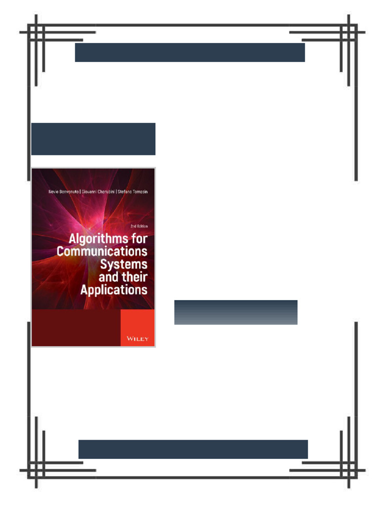 Algorithms for communications systems and their applications Second ...