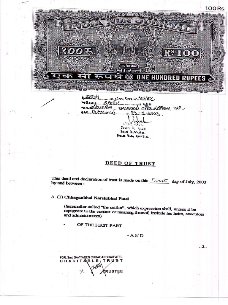 Trust Deed for Charitable Purposes | PDF