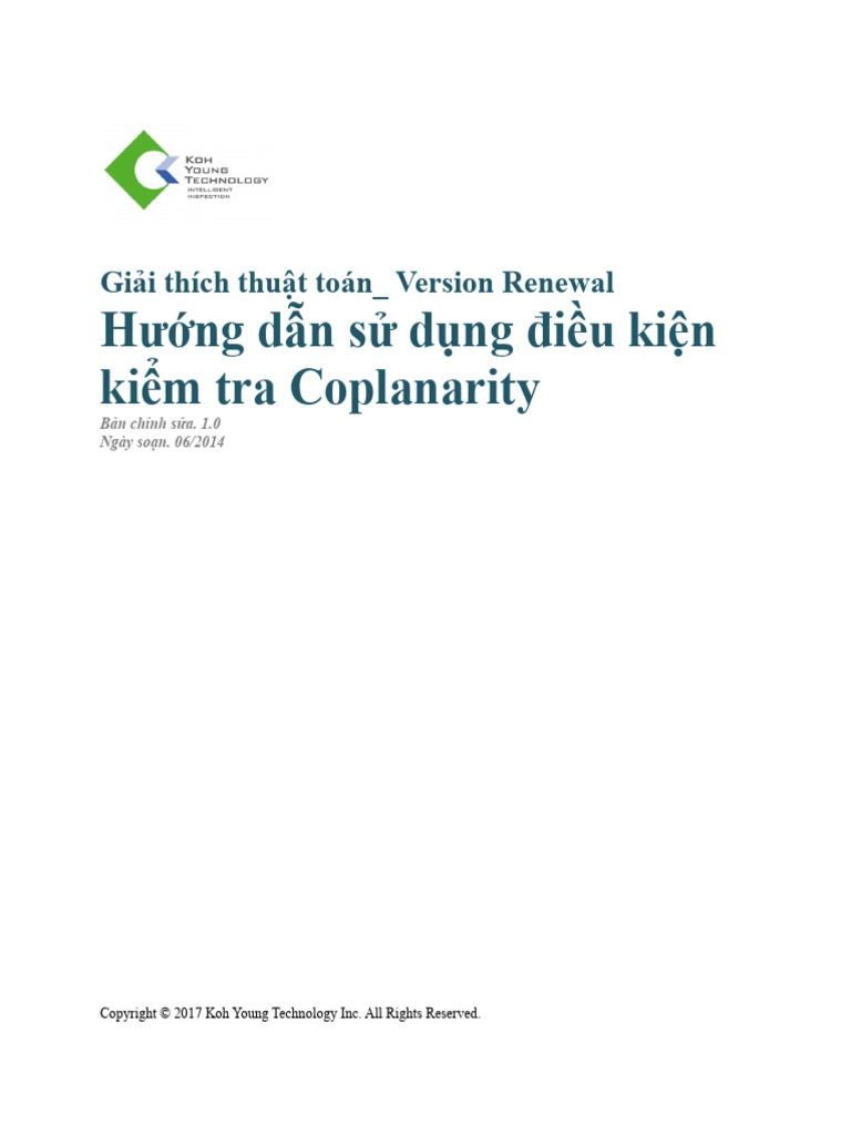 Algorithm Note - Renewal - How To Use Coplanarity Inspection - REV1.0 ...