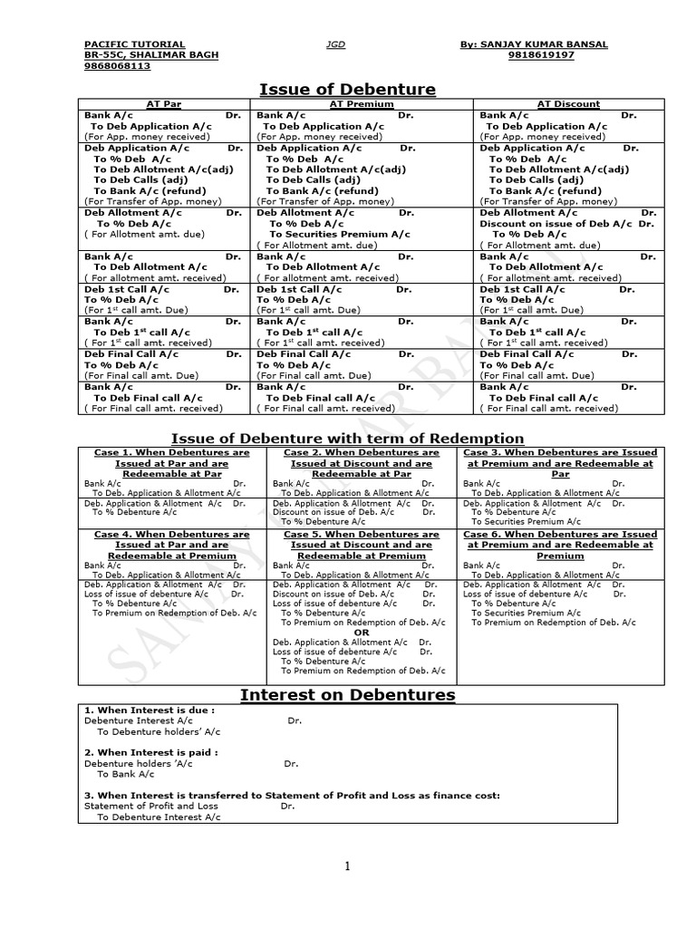 Debenture Issuance Accounting Guide | PDF | Bonds (Finance ...
