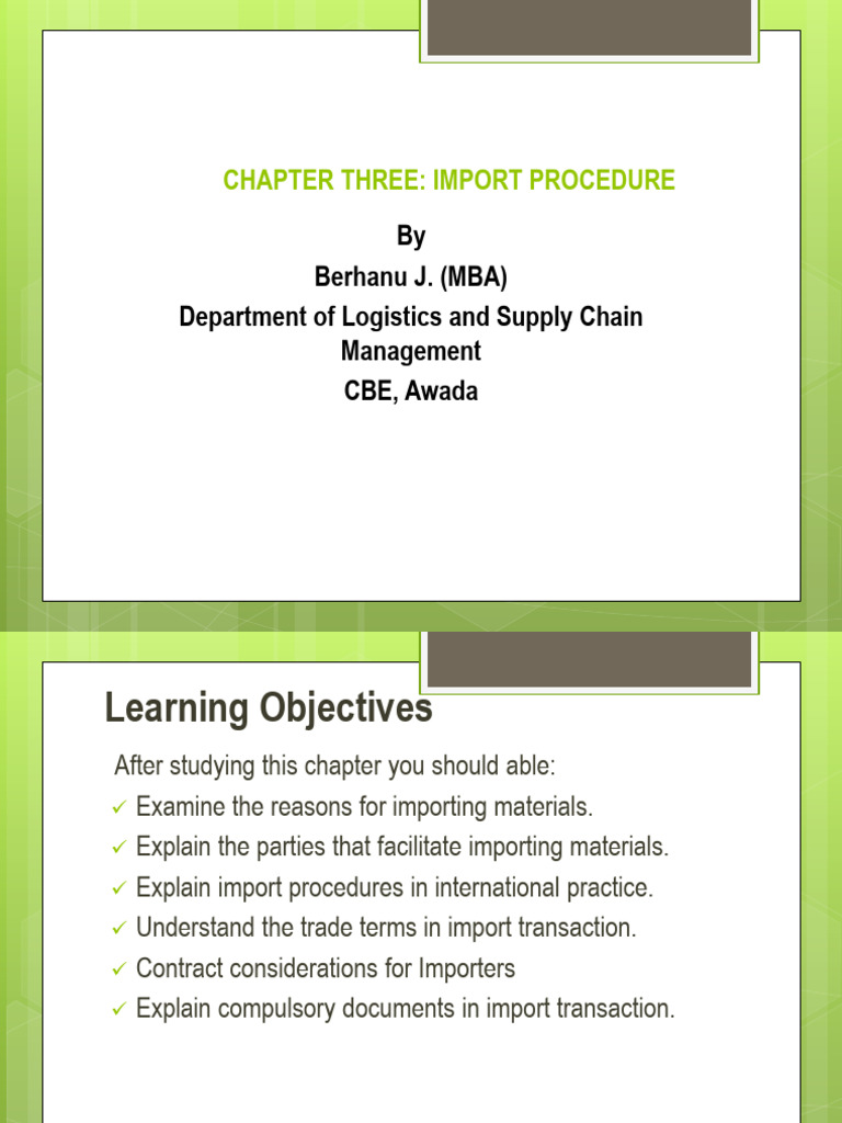 ch-3 Import Procedure | PDF | Business | Freight Transport