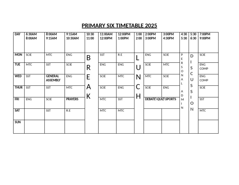 p.6 Timetable | PDF