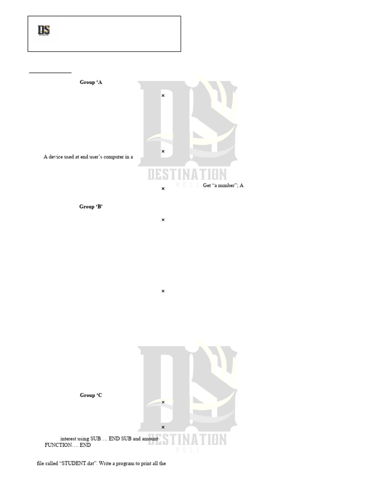 SEE Computer Science Exam Questions 2081 | PDF | Databases | Microsoft ...