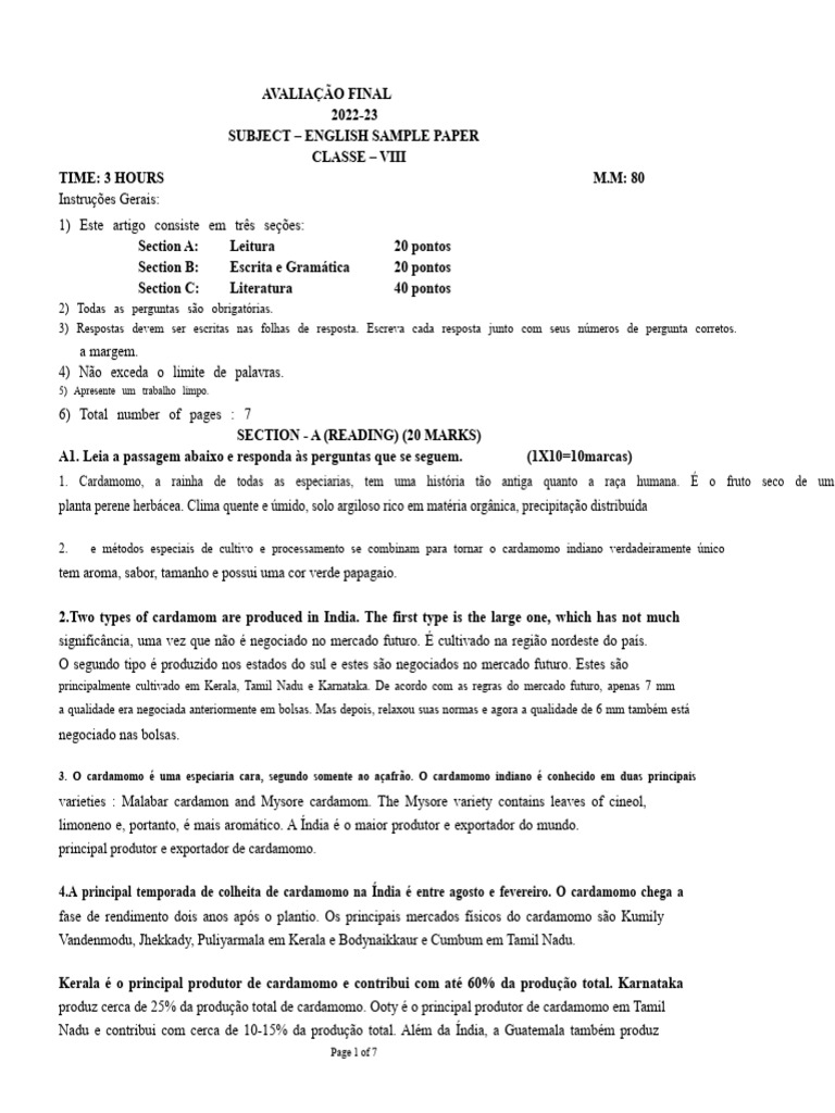 Prova Final de Termo VIII - Papel Exemplar | PDF | Science | Fé