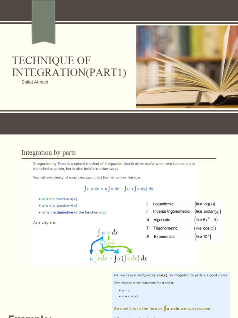 Integration Techniques: Part 1 Examples | PDF