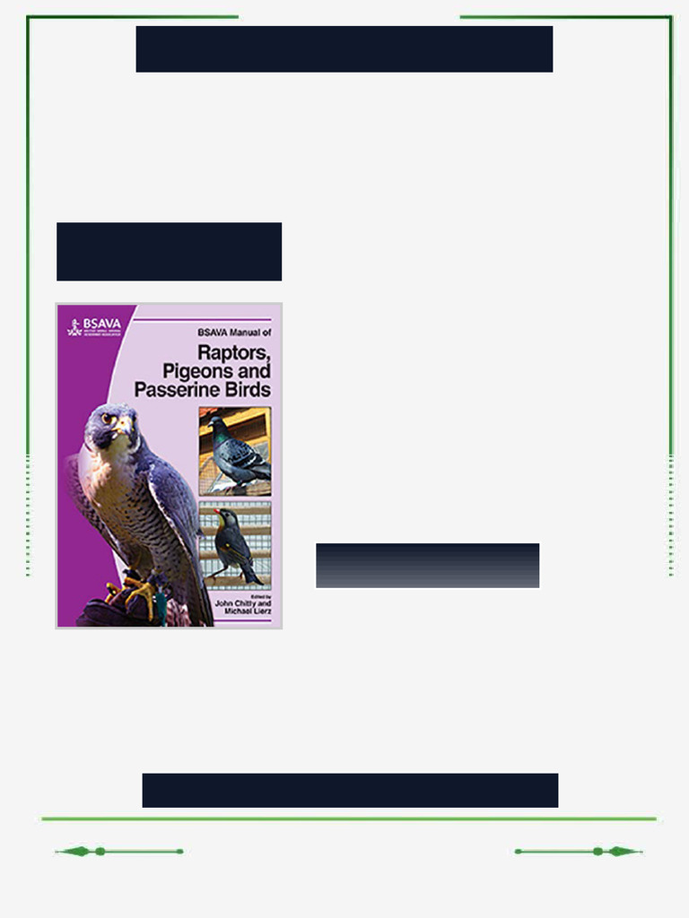 BSAVA Manual of Raptors Pigeons and Passerine Birds 1st Edition John Chitty digital ebook ...