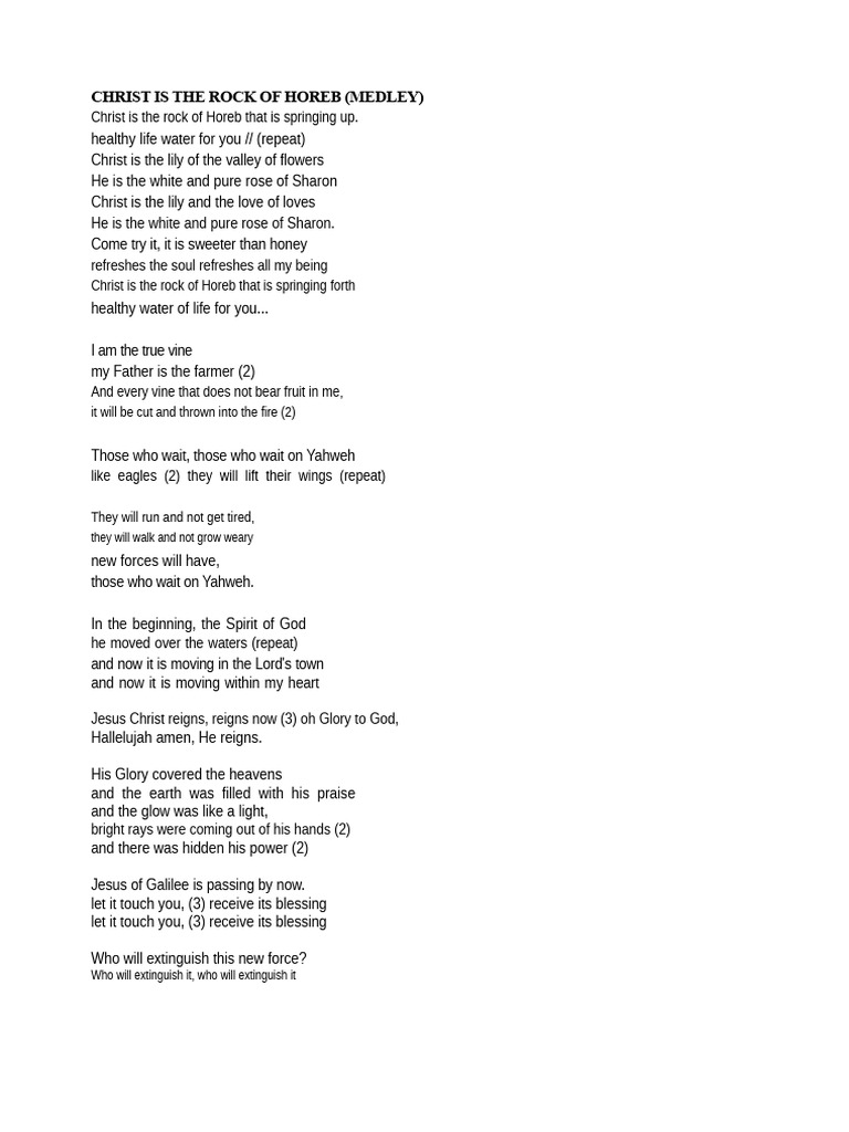 CHARISMATIC CATHOLIC SONGS | PDF | Jesus | Glory (Religion)