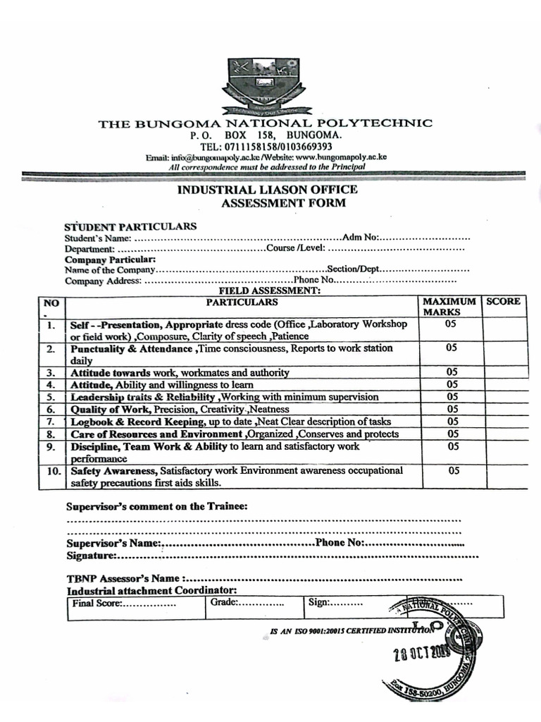 Assessment Form | PDF
