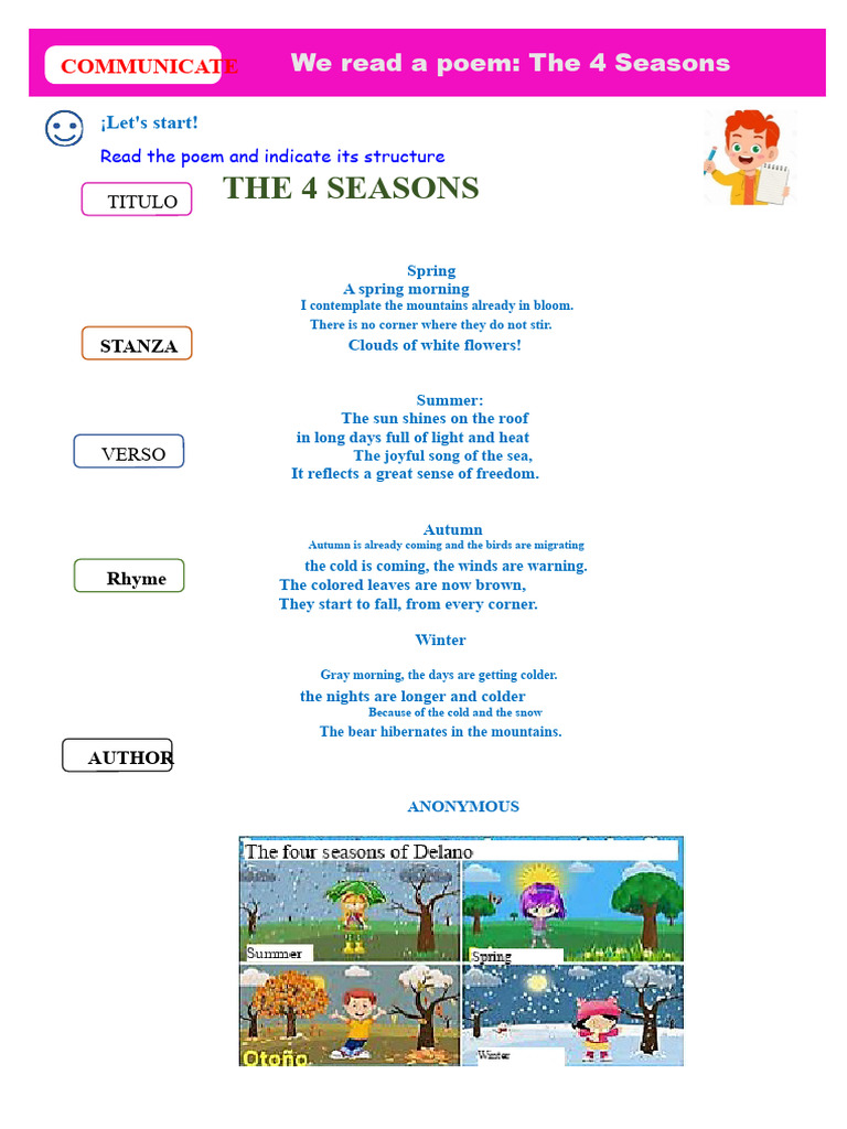 Analyzing the Poem "The 4 Seasons" | PDF | Poetry