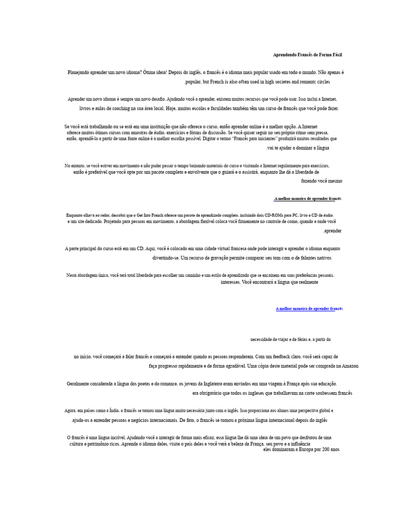 Aprendendo Francês de Forma Fácil | PDF | Aprendizado | França