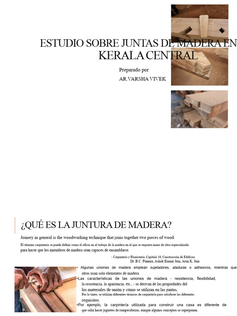 Estudio Sobre Uniones de Madera en El Centro de Kerala | PDF ...