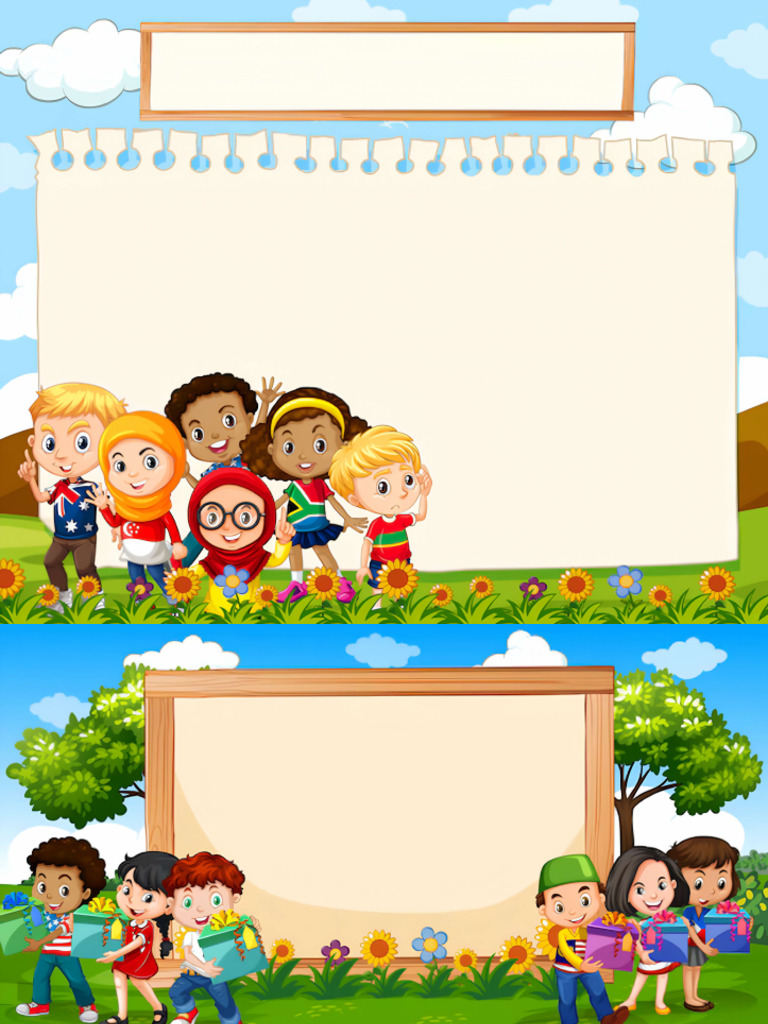 Blank Sign Template With Kids Grass - 1308 33356 | PDF