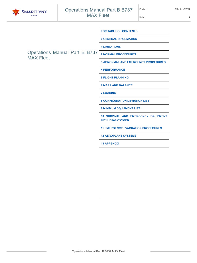B737 MAX Operations Manual Part B | PDF | Aviation | Aviation Safety