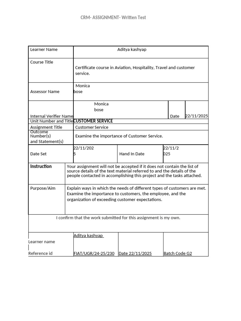 CRM-Written Assignment (3) | PDF | Customer | Customer Relationship ...