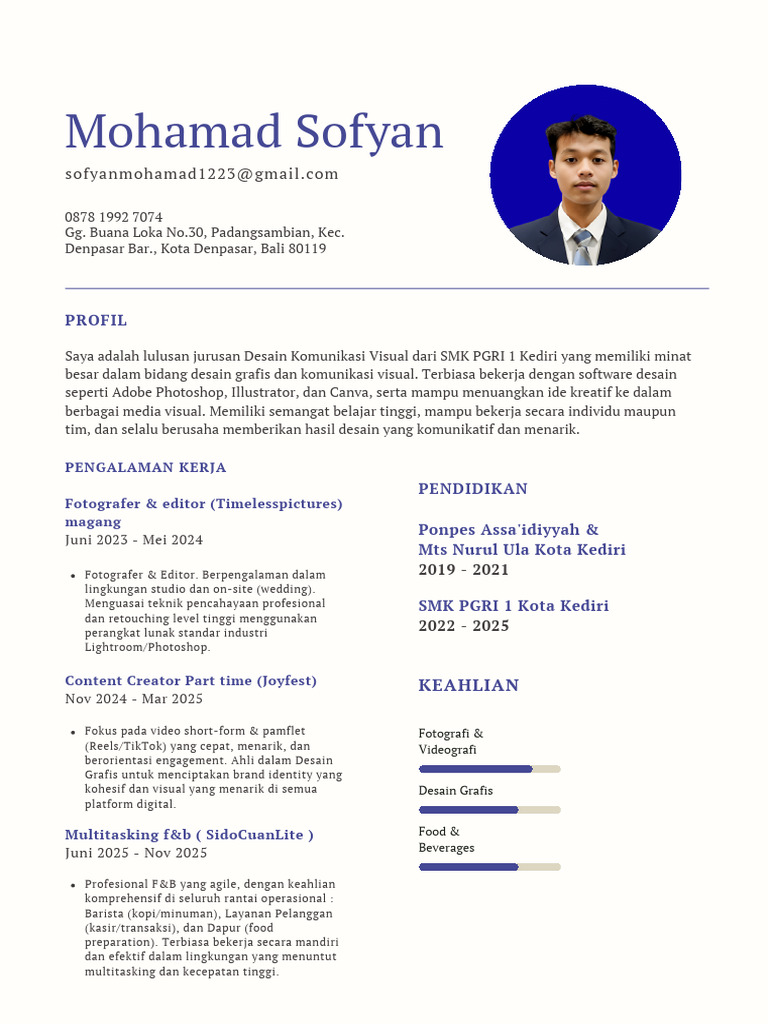 CV Mohamad Sofyan_20251128_162225_0000 | PDF