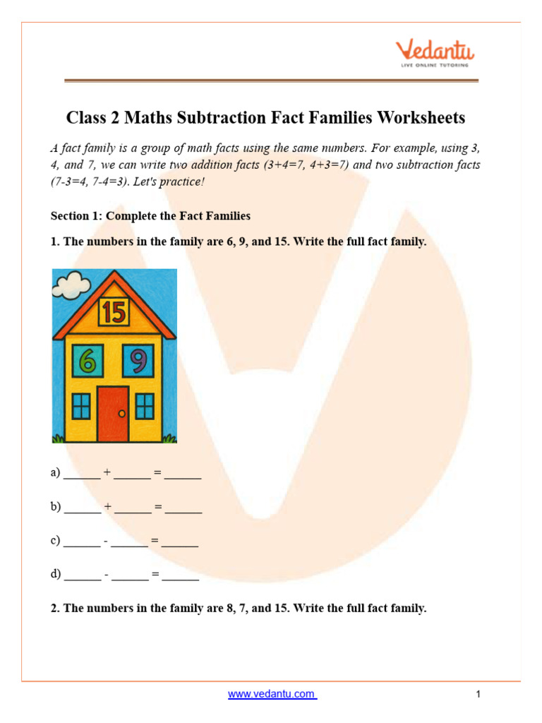 Class 2 Subtraction Fact Families Worksheets | PDF | Chess Theory | Chess
