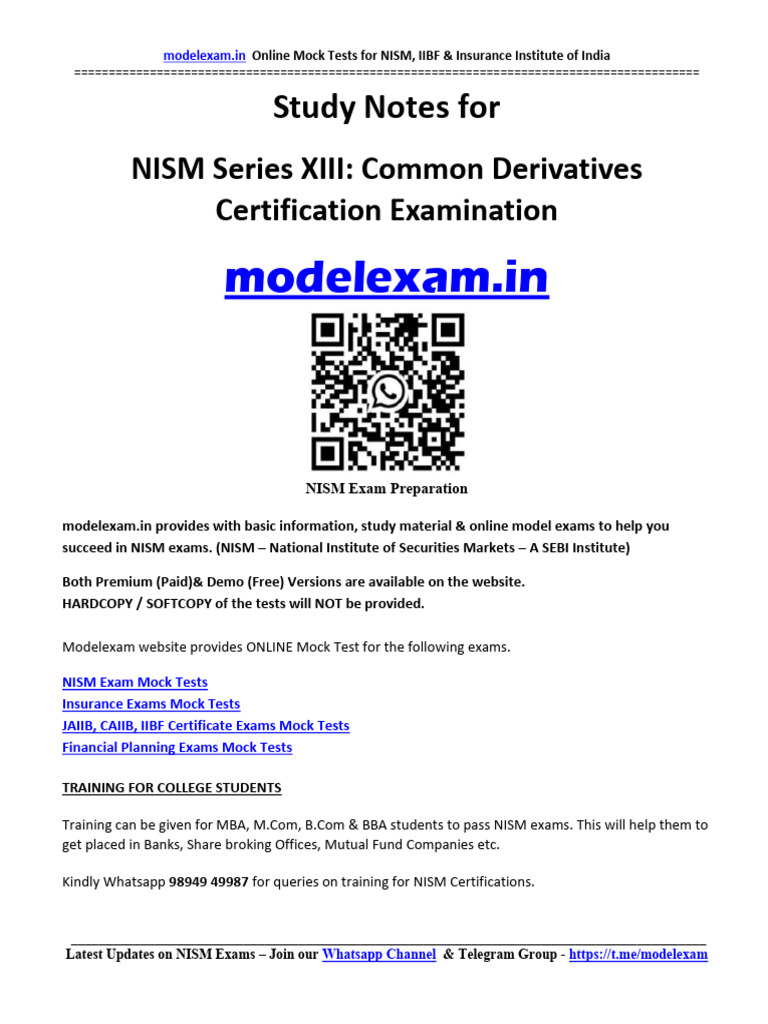 Common Derivatives Notes | PDF | Futures Contract | Option (Finance)