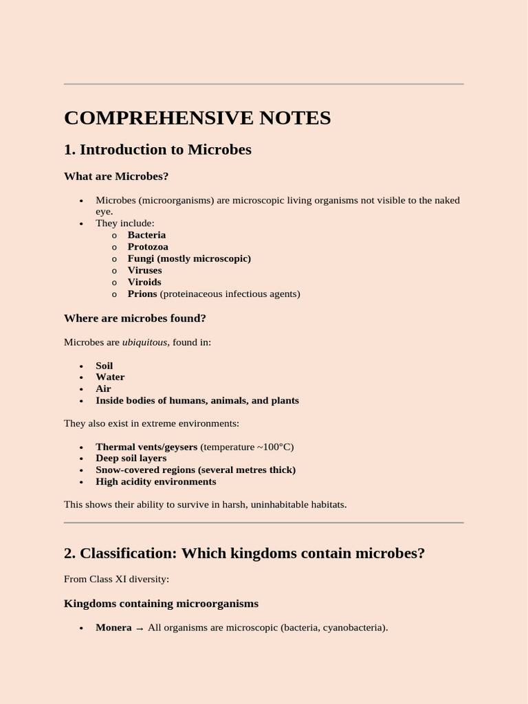 Comprehensive Notes-microbes in Humn Welfare | PDF | Biogas | Anaerobic ...