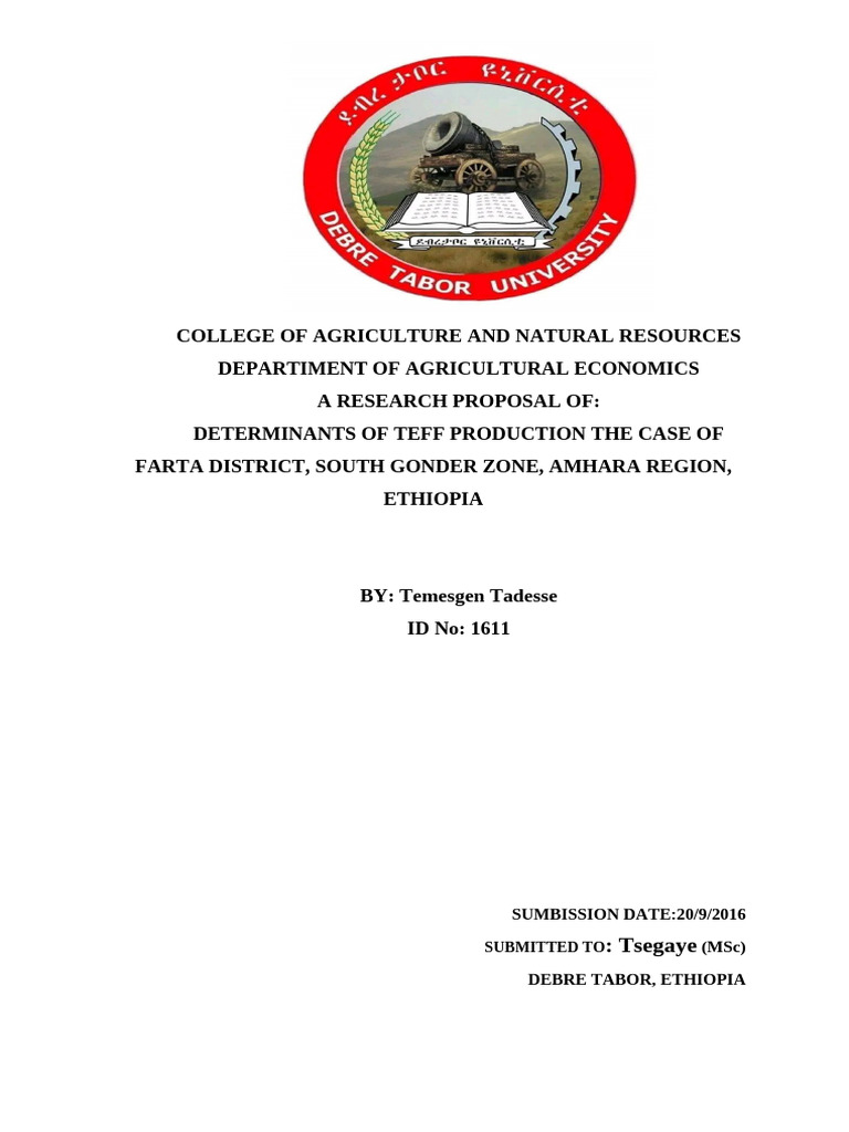 Temesgen_senior_proposal_([1] | PDF | Cereals | Agriculture