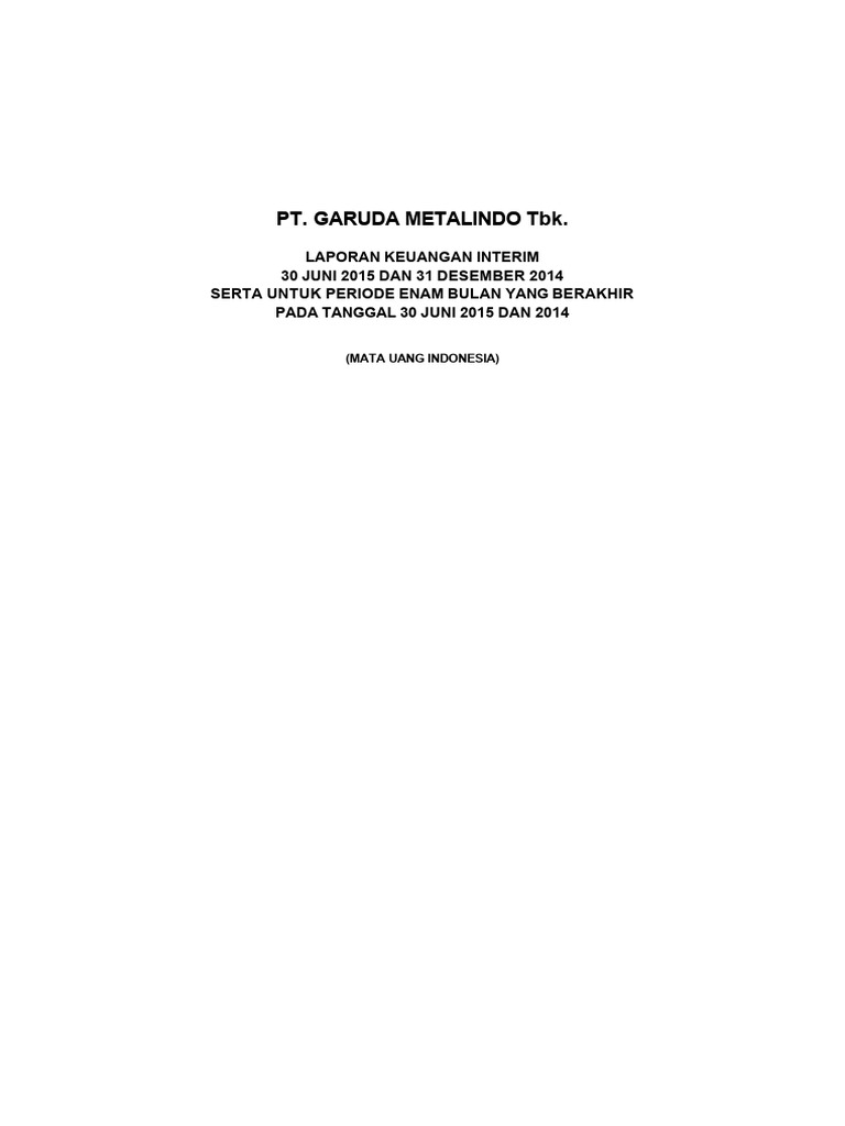 Pt Garuda Metalindo Tbk | PDF