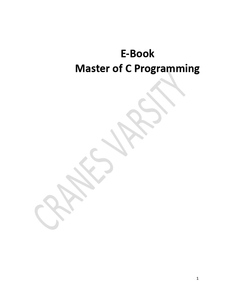 Master C Programming E-Book Guide | PDF