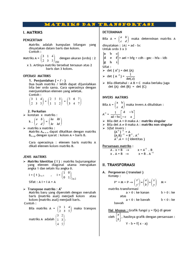 Matriks Dan Transformasi | PDF