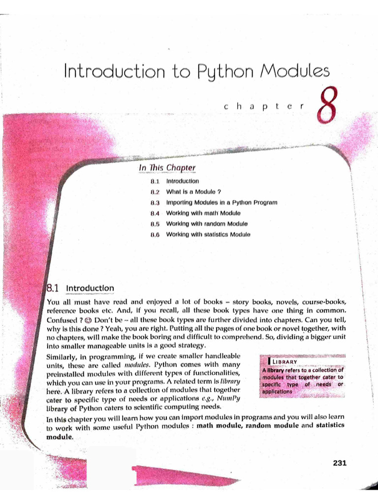Introduction to python module computer science class 11th | PDF