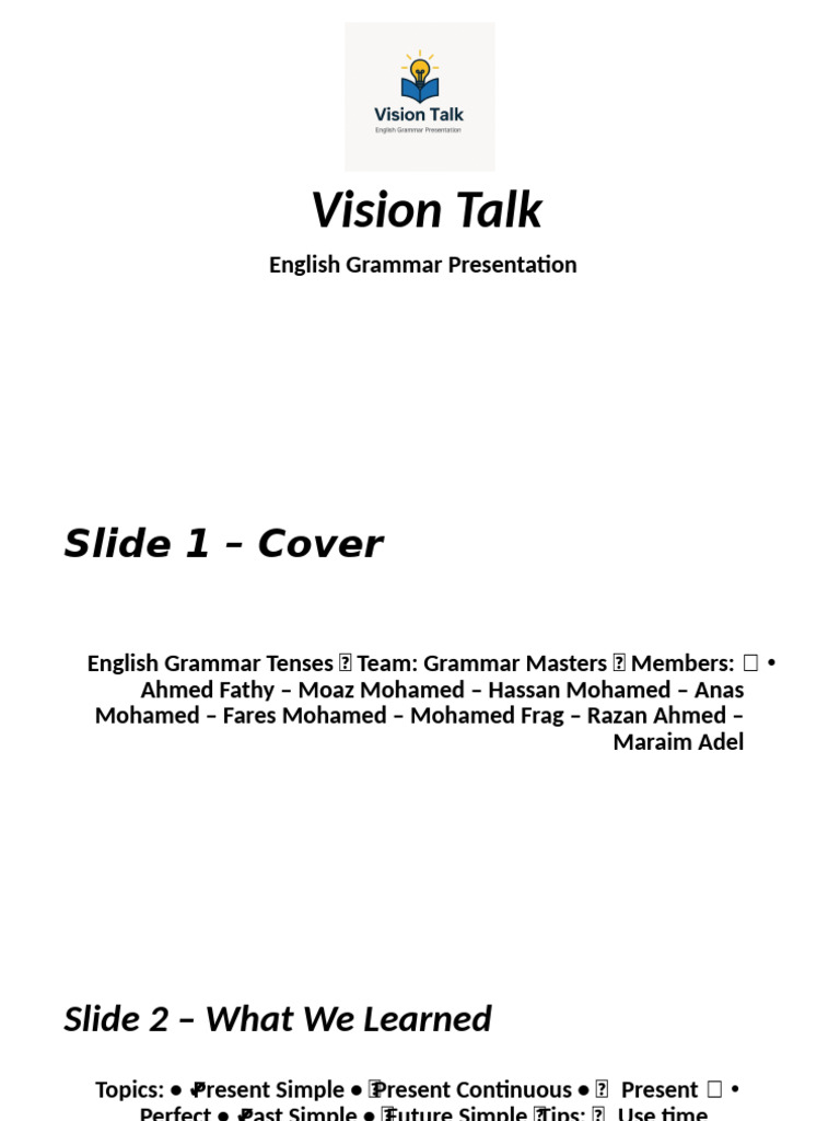 English Grammar Presentation | PDF