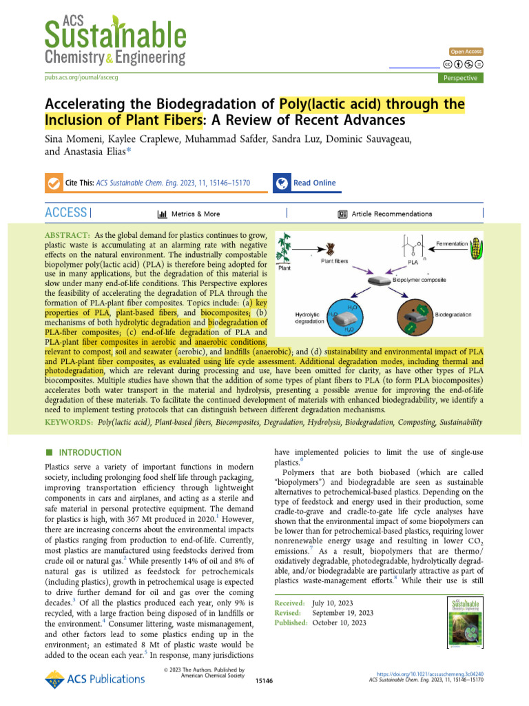 Accelerating the Biodegradation of Polylactic Acid Through the ...