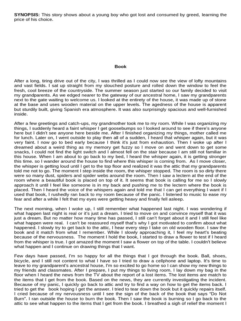 G9-Short-Story-and-Synopsis-Format | PDF