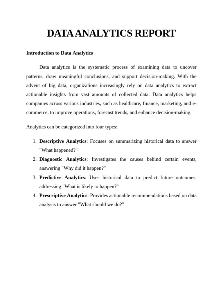 Data Analytics Report (21 Days) | PDF | Analytics | Data Analysis