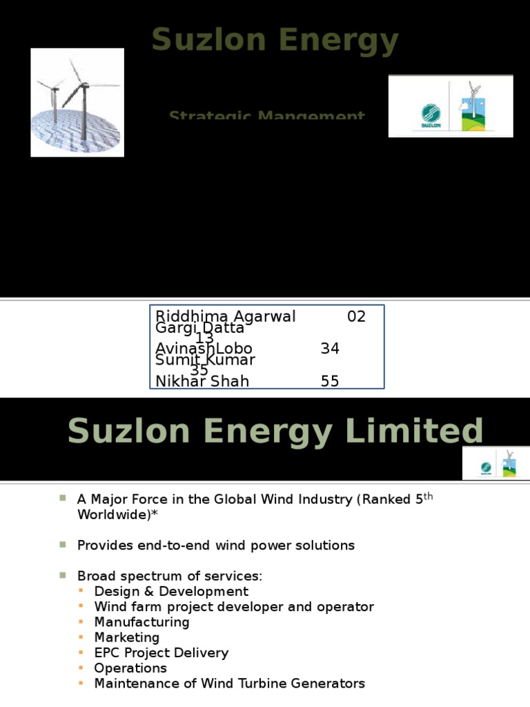 Suzlon Strategic Analysis | PDF | Wind Power | Energy Development