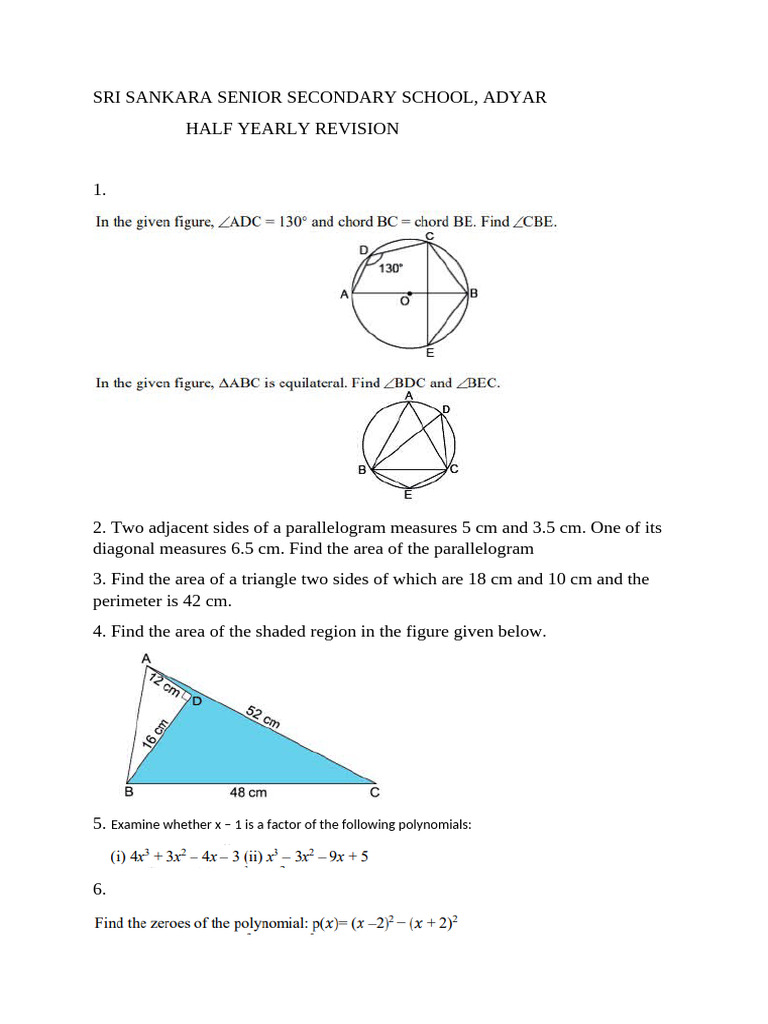 Revision Paper 1 | PDF