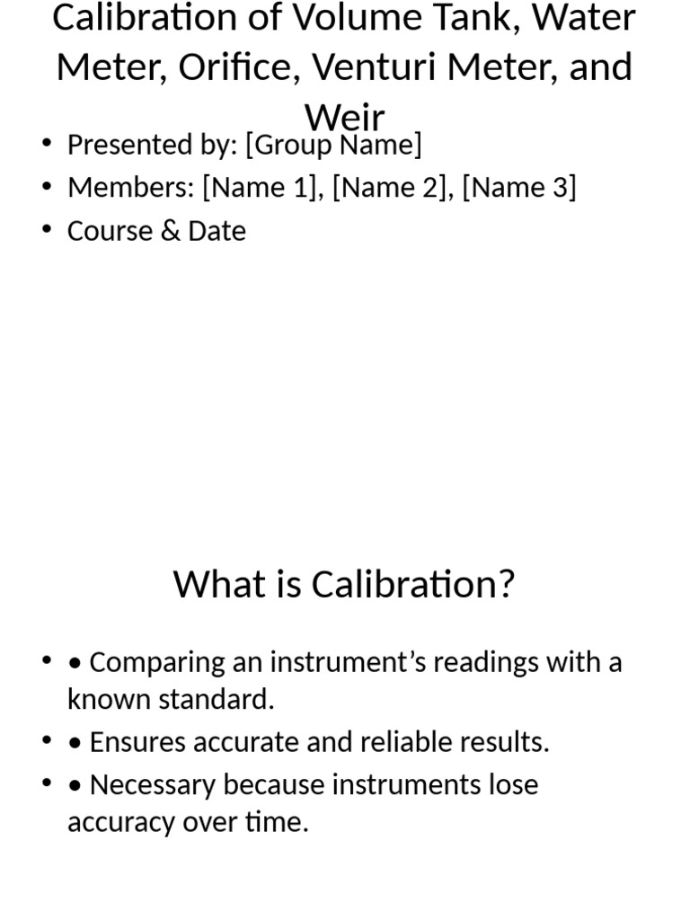 Calibration Methods for Flow Measurement | PDF | Calibration | Flow ...