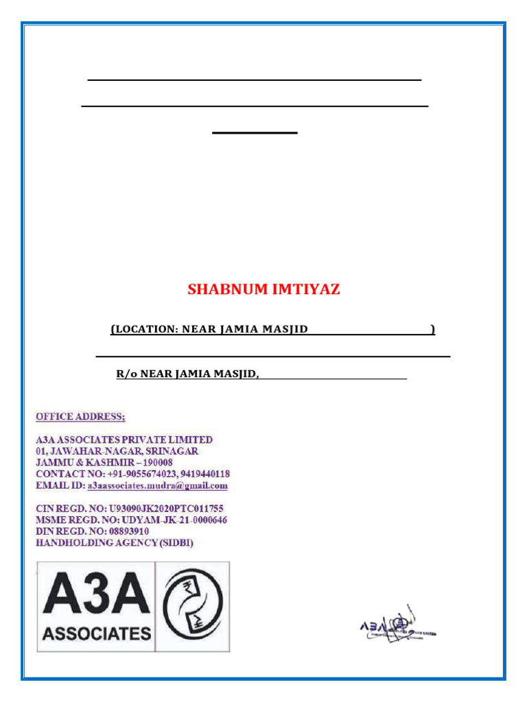 Shabnum Akhter Embroidery DPR 5 Lacs - 095323 | PDF | Depreciation ...